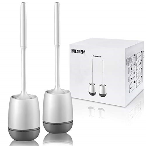 Toilet Brush And Holder 2 Pack, Silicone Toilet Cleaning Brush With by ...