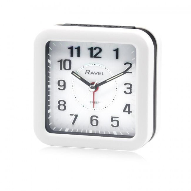 Ravel Square Mid Sized Led Quartz Alarm Clock White Rc048.4 by eBay ...