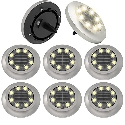 Zfitei Solar Ground Lights，disk Lights Solar Powered - 8 Led ，outdoor ...