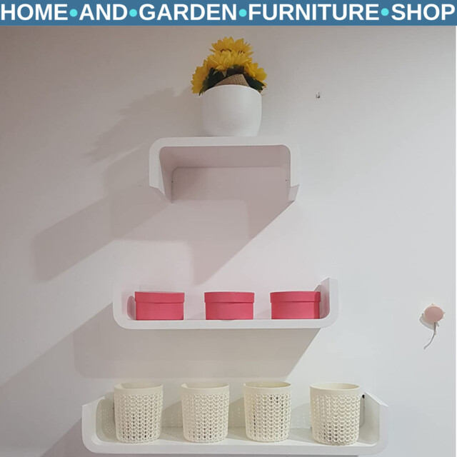 Wall Shelves U-shape Set Of 3 Invisible Mounting With Painted Surface ...