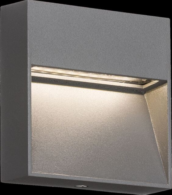 Knightsbridge 230v Ip44 2w Led Square Wall/guide Light - Grey - Lws2g ...