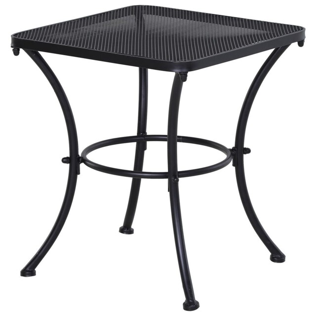 Outsunny 45cm Square Black Metal Patio Bistro Table - Stylish & by eBay ...