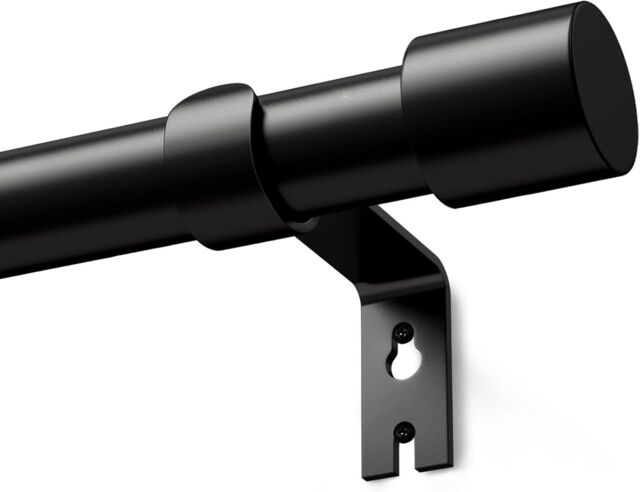 Black Curtain Poles For Eyelet Curtains Metal Extendable Curtain Rod by ...