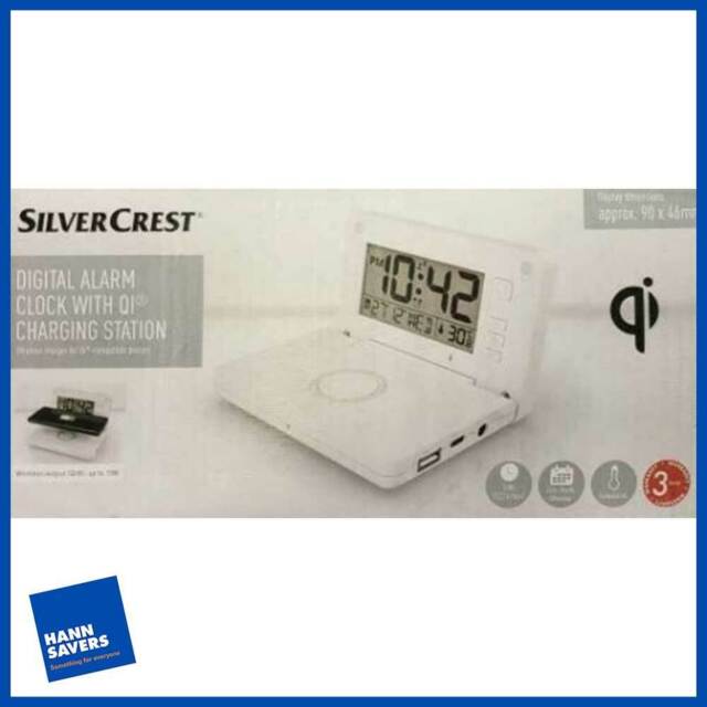 Silvercrest Digital Alarm Clock With Wireless Charging Station White by ...