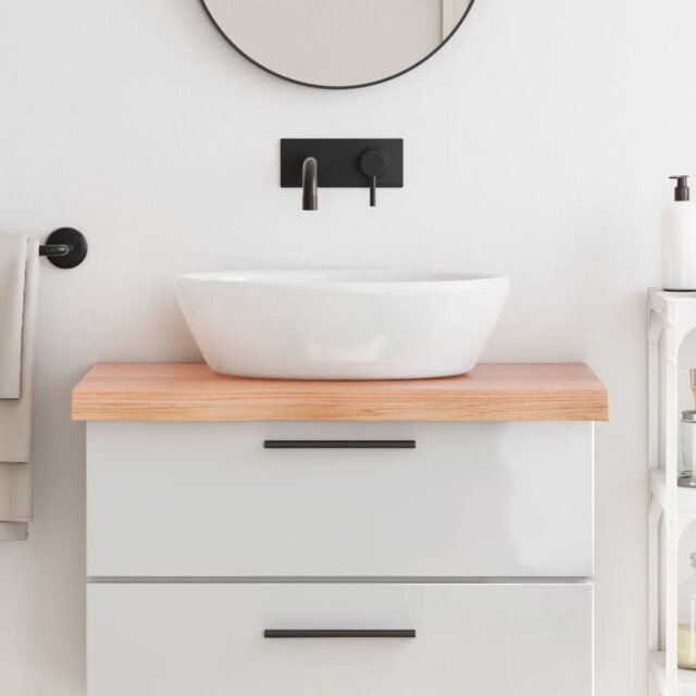 Bathroom Countertop Vanity Top Wash Basin Worktop Treated Solid Wood by ...