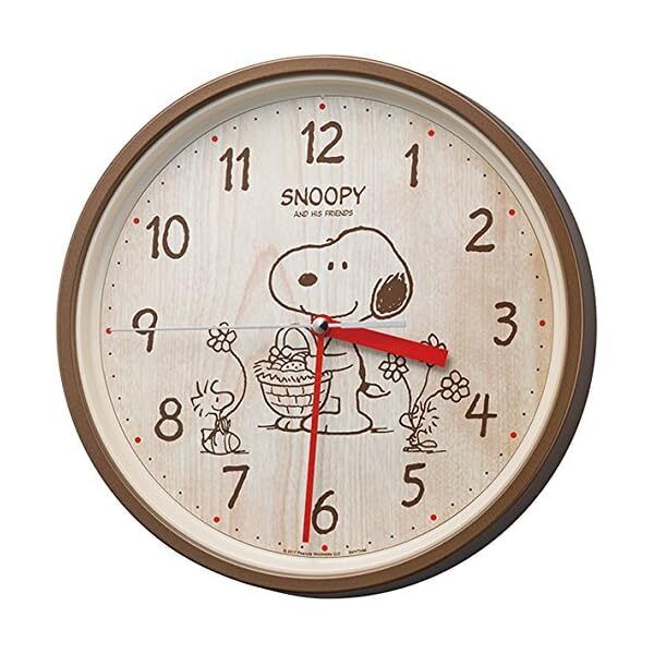 Snoopy Wall Clock 8mga40-m06 Analog M06 Continuous Second Hand Brown by ...