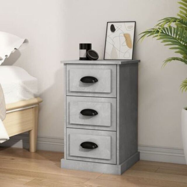 Bedside Cabinet Nightstand Bed Side End Table Unit Engineered Wood by ...