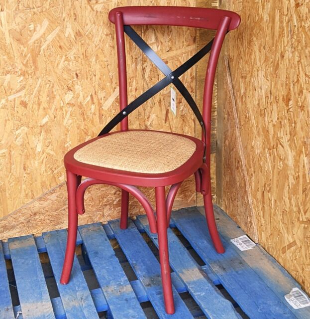 Red Cross Back Rattan Seat Bentwood Cafe Bistro Dining Chair Wood by ...