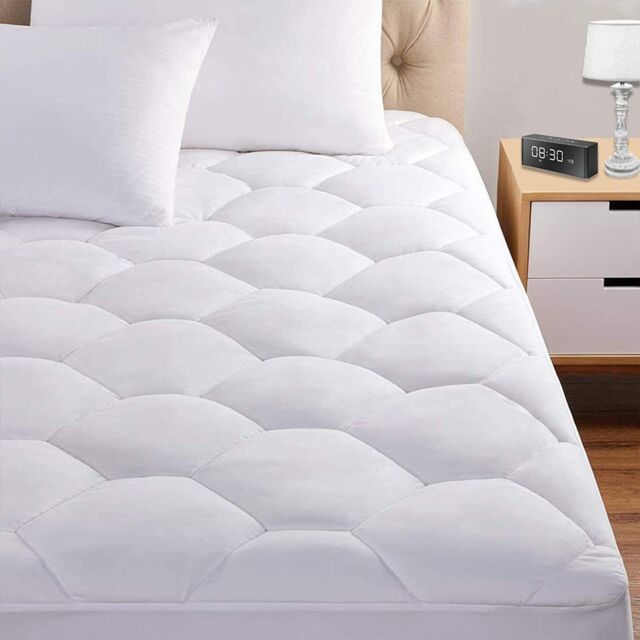 Premium Quilted Mattress Protector Extra Deep Fitted Bed Cover All by ...