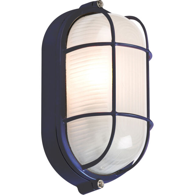 Black Outdoor Garden Security Bulkhead Bulk Head Cage Light Lamp by ...