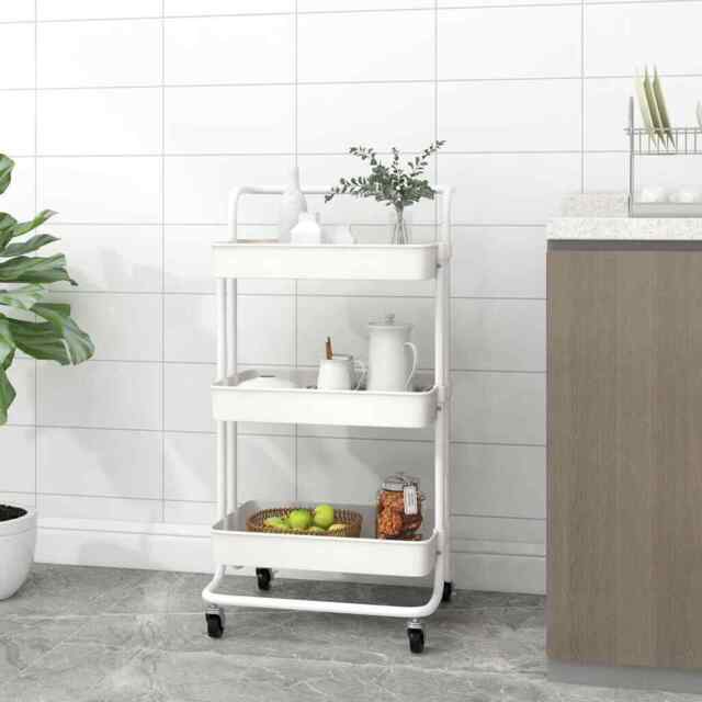 3-tier Kitchen Trolley Iron And Abs Serving Cart Trolley Multi Colours ...