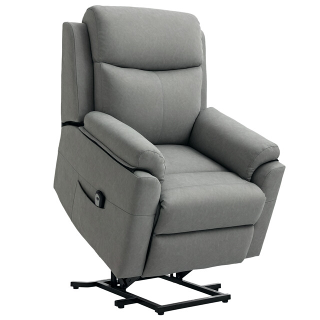 Homcom Power Lift Chair Electric Riser Recliner With Remote Control, by ...