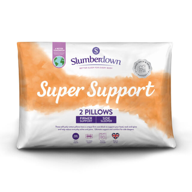 Slumberdown Firm Support Pillow 2 Pack Side Sleepers Super Support by eBay | ufurnish.com