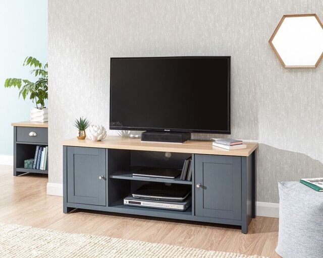 Large Lancaster Slate Blue Tv Unit Assembly Option Local Delivery Only ...