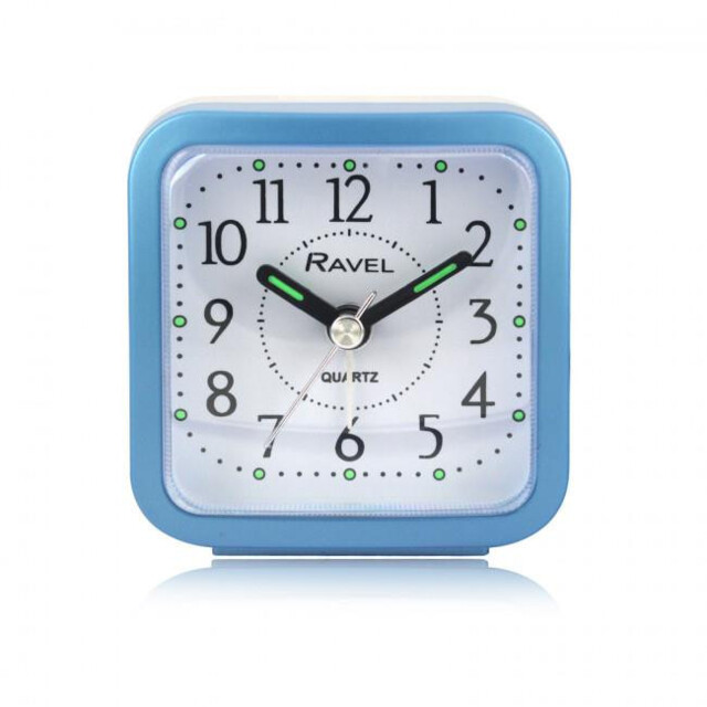 Ravel Rectangular Mini Bedside Quartz Alarm Clock - Blue Rc043.6 by ...