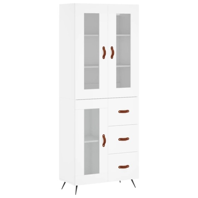Highboard Sideboard Tall Storage Cabinet Side Cabinet Engineered Wood ...