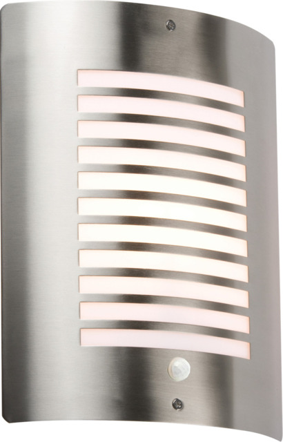 Outdoor Modern Wall Light With Pir Sensor 40w E27 Ip44 Stainless Steel ...