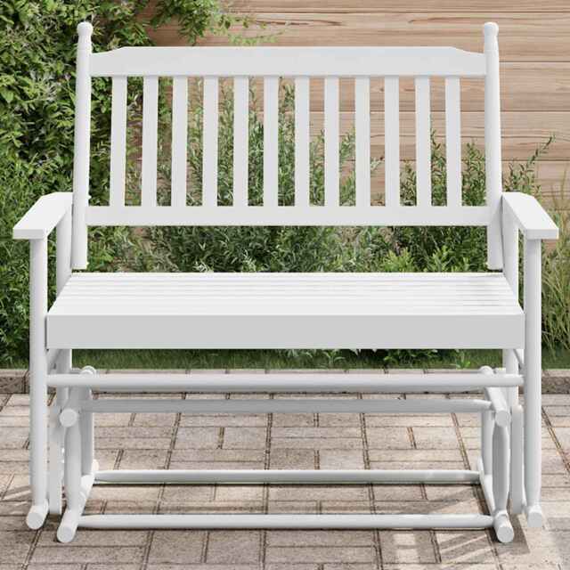 Glider Bench White 118x70x104.5 Cm Solid Wood Poplar by eBay | ufurnish.com