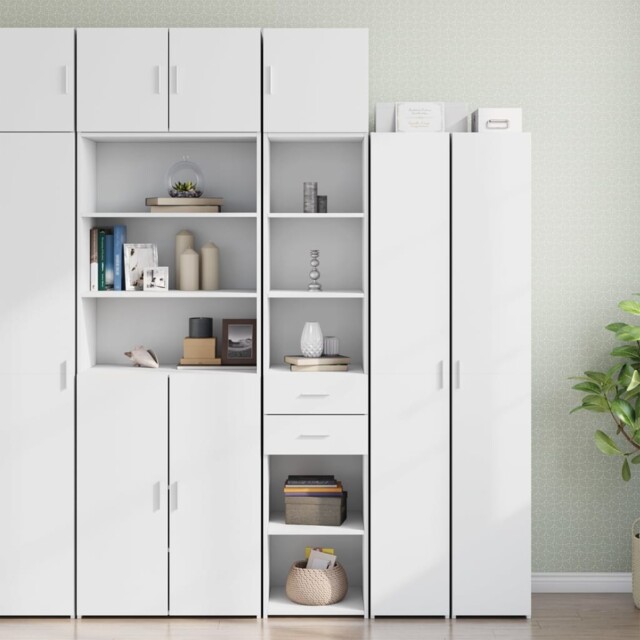 Slim Storage Cabinet Side Cabinet Sideboard Cupboard Engineered Wood by ...