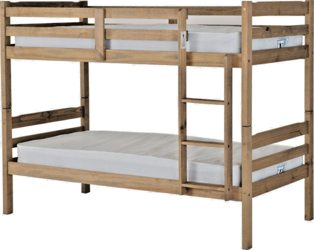 Panama 3ft Bunk Bed Frame In Natural Waxed Pine 90cm With Ladder by ...