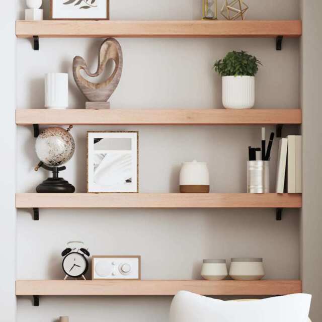 Vidaxl Wall Shelf 80x10x6 Cm Untreated Solid Wood Oak by eBay ...