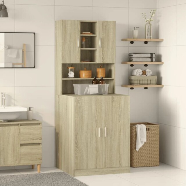 Washing Machine Cabinet Bathroom Cupboard Laundry Shelf Storage Rack by ...
