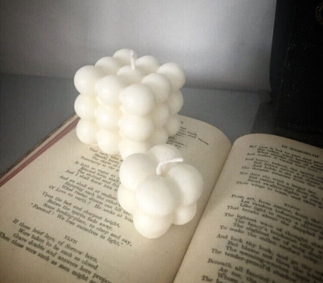 Bubble And Mini Bubble Candle White Soy - Vegan - Ball Cube by eBay | ufurnish.com
