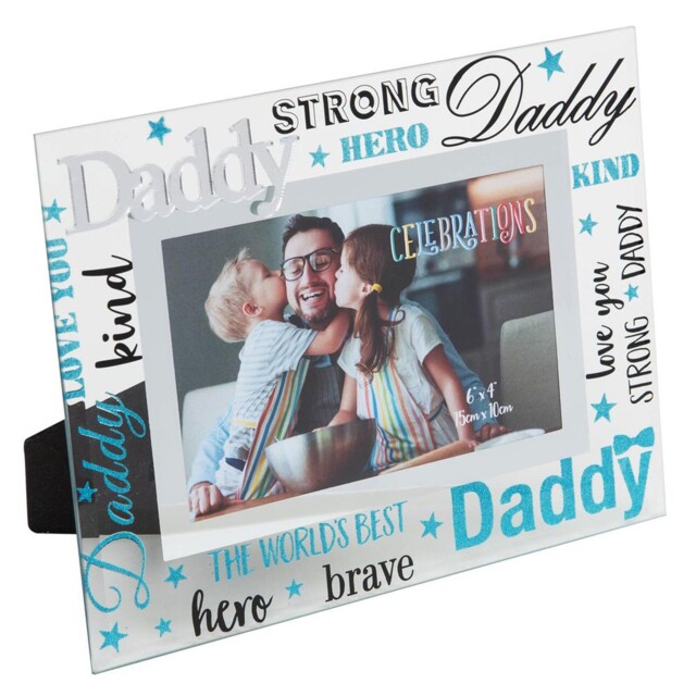 Glass 6 X 4 Photo Frame With Mirror Glass And Glitter Letters - Daddy by eBay | ufurnish.com