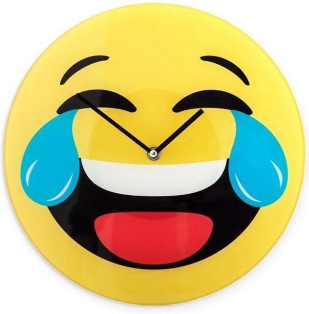 30cm Glass Smiley Face Clock Cool Emoticon Wall Clock Laughing Emoji by ...