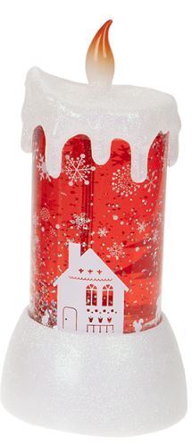 Swirling Candle Revolving Scene Glitter Snow Festive Decor Gift by eBay ...