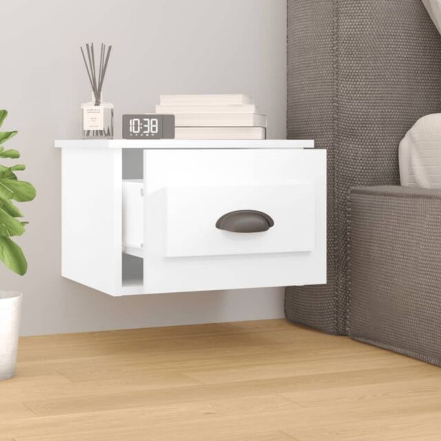 Wall-mounted Bedside Cabinets Floating Nightstand Bedroom Side Table by ...