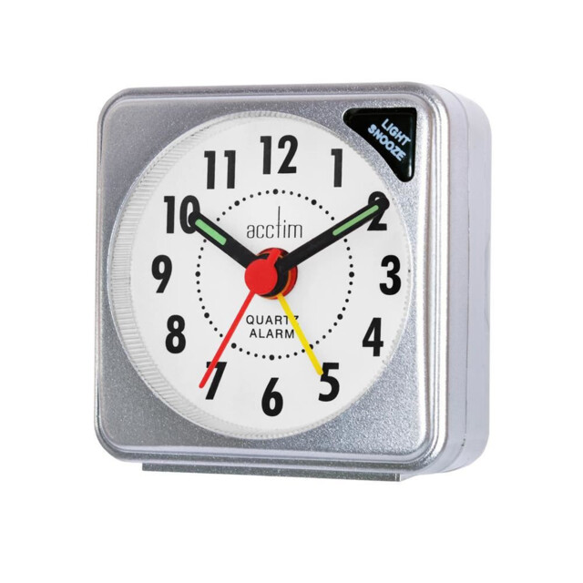 Acctim Ingot Quartz Travel Alarm Clock Light & Snooze Grey 12587 by ...