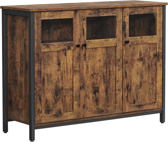Vasagle Sideboard, Buffet Table, Storage Cabinet With Glass Doors, by ...