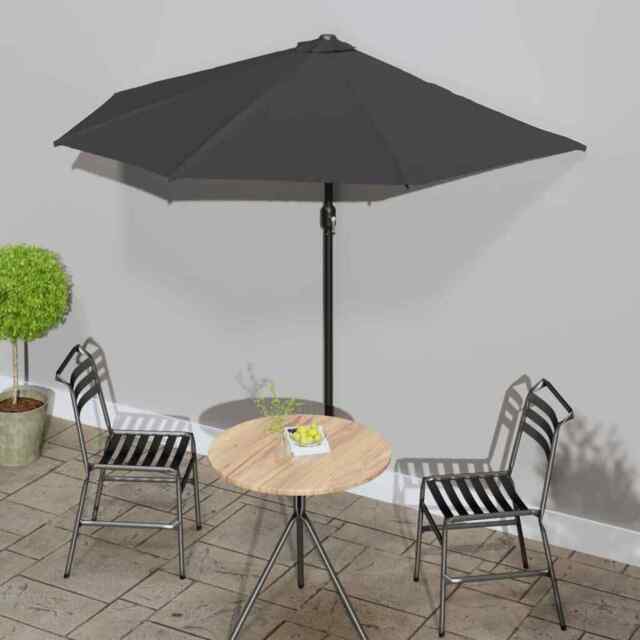 Balcony Parasol With Aluminium Pole Half Patio Umbrella Canopy Shade by ...