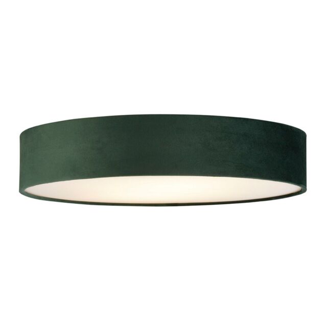 3 Light Green Velvet Fabric Shade Flush Fitting Ceiling Light With by ...