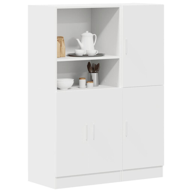 Kitchen Cabinet Set 2 Piece Storage Cabinet Cupboard Engineered Wood by ...
