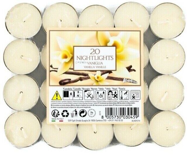 Price's Candles Aladino Scented Nightlights Tea Candles - Pack Of 20 ...