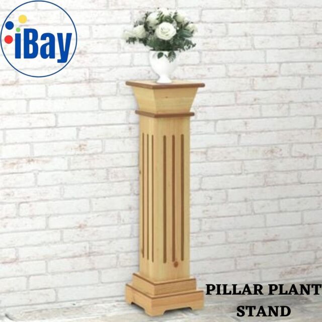 Classic Square Pillar Plant Stand Outdoor Display Shelf Patio Hallway ...