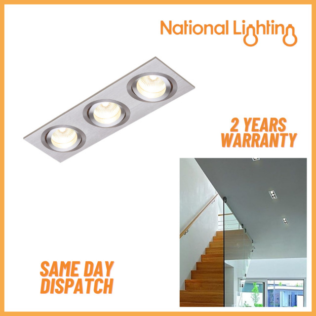 Recessed Led 3 Way Ceiling Light Dimmable Downlight Gu10 Slim Profile ...