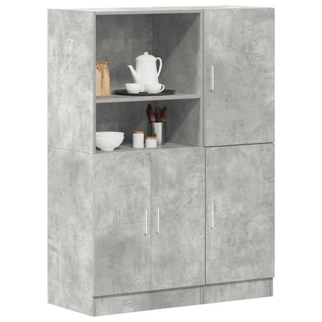 Kitchen Cabinet Set 2 Piece Storage Cabinet Cupboard Engineered Wood by ...