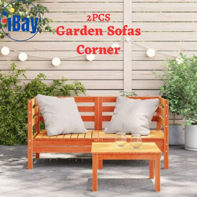 Garden Sofas Corner Outdoor Sectional Sofa Couch Solid Wood Pine by ...