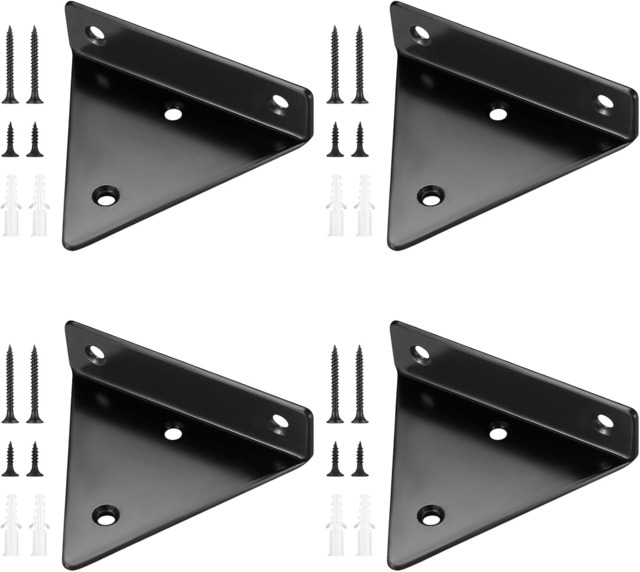Pack Of 4 Floating Shelf Brackets, Invisible Triangle Wall Brackets, by ...