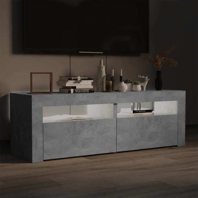 Itzcominghome Light Grey Tv Unit Cabinet Stand 120cm Doors With Free by ...