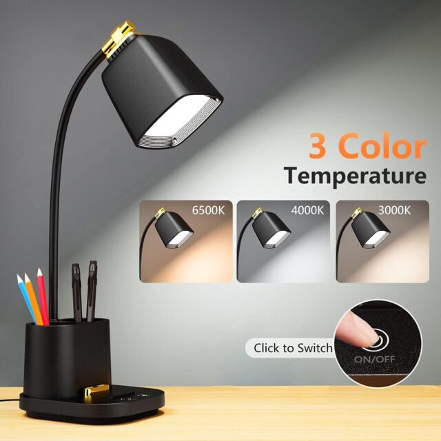 Gondsily Led Desk Lamp With Usb Charging Port Touch Control 3 Color by ...