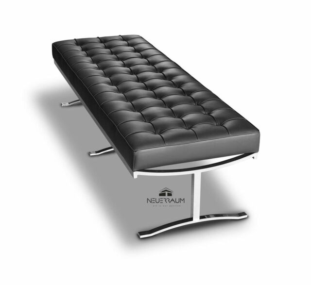 Bauhaus Leather Bench Real Leather White Black Light Brown Dark Brown ...