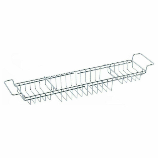 Modern Sabichi Extendable Bath Tub Rack Caddy Chrome Plated Bathroom by ...