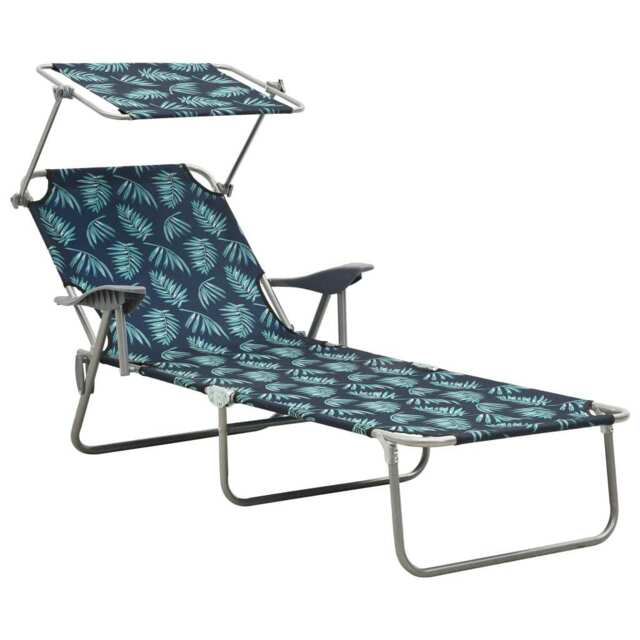 Sun Lounger With Canopy Outdoor Sunbed Lounge Bed Garden Day Bed Steel ...