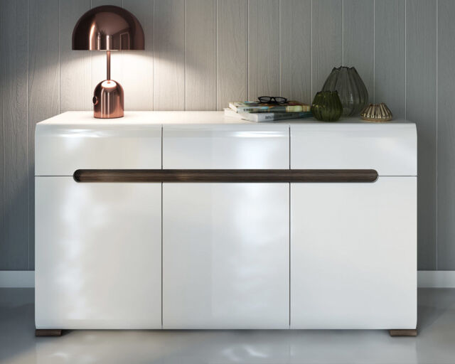 Sideboard White High Gloss Azteca Modern Design 150cm by eBay ...