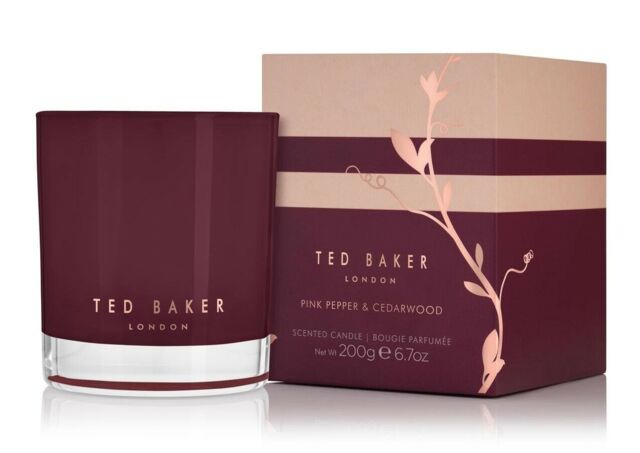 Genuine Ted Baker Pink Pepper & Cedarwood Luxury Candle Christmas Gift ...