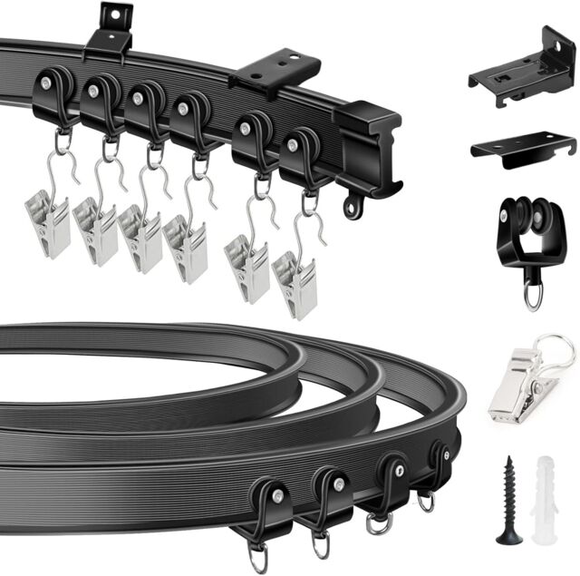 Kolako Ceiling Curtain Track, 10ft Flexible Bendable Curtain Track by ...